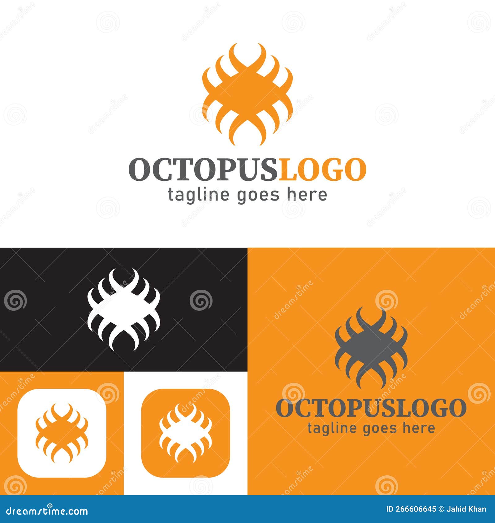 Simple Octopus Logo.Minimal Icon Style.Vector Illustration.Black and ...