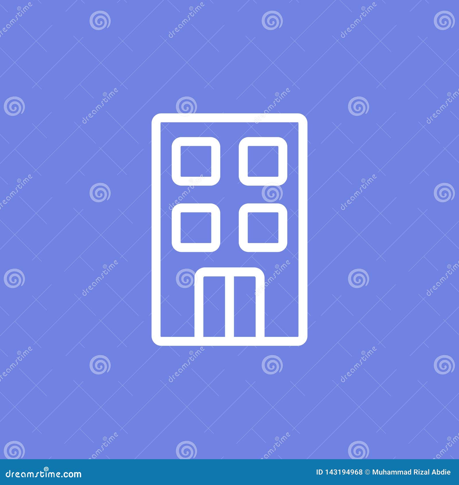 Simple Office Building with Some Floors Line Icon Stock Vector ...
