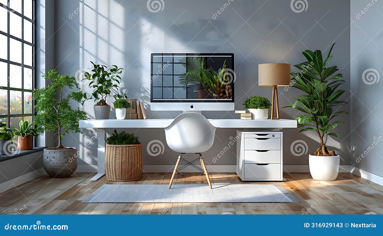 Simple Office Desk Setup with Creative Freedom Stock Illustration ...