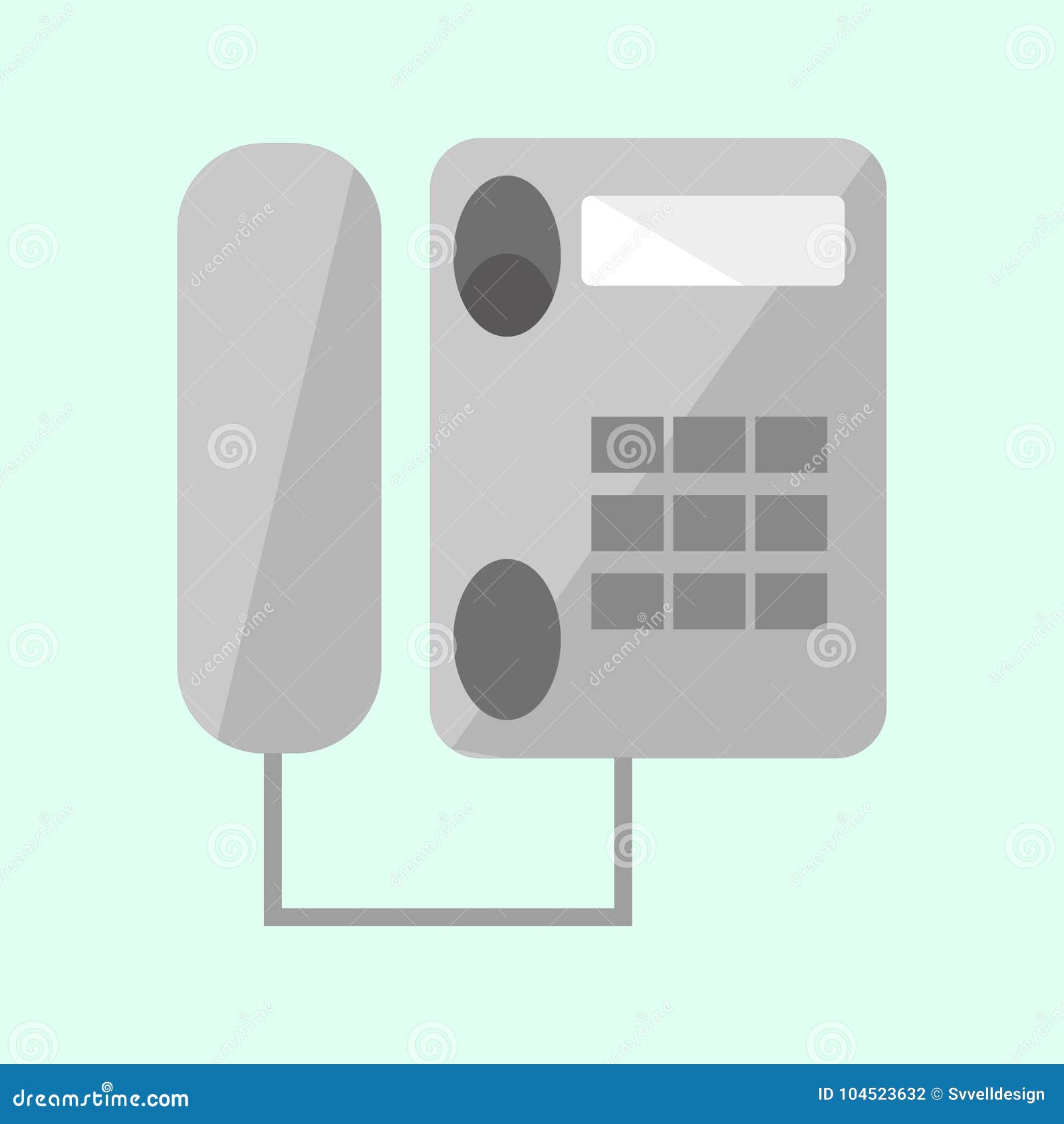 Simple Office Telephone stock vector. Illustration of number - 104523632