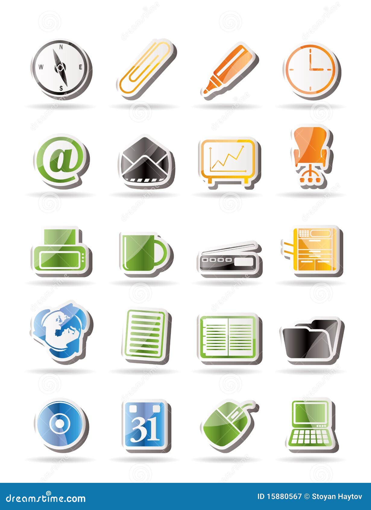 Simple Office Tools Icons Royalty Free Stock Photography - Image: 15880567