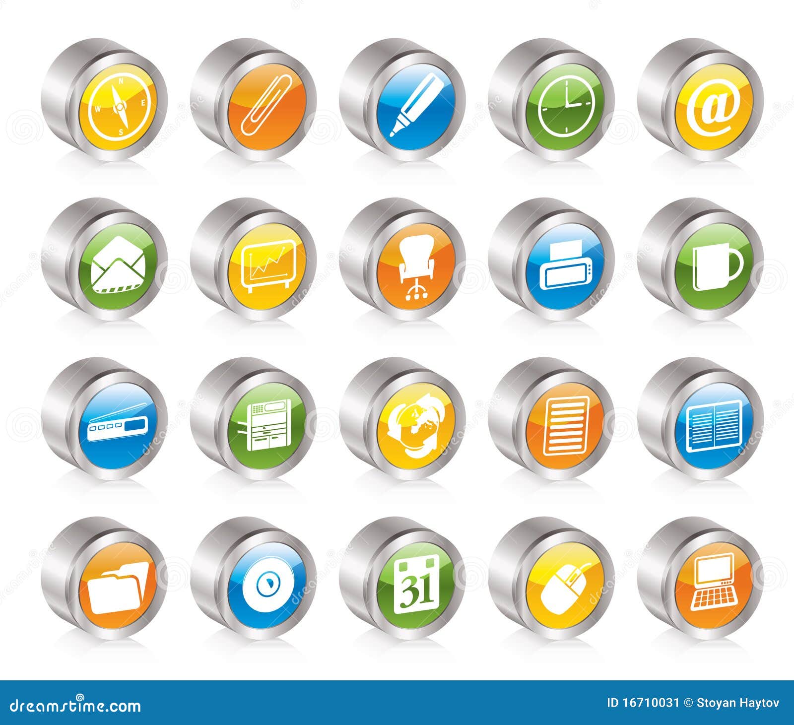 Simple Office tools icons stock vector. Illustration of pattern - 16710031