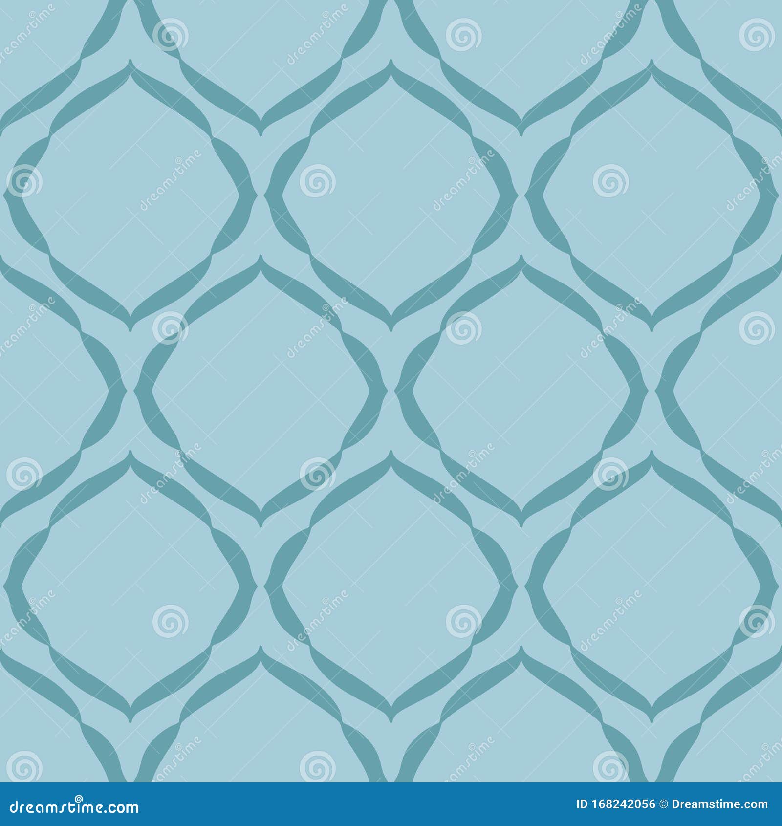 Simple Ogee Teal Blue Vector Seamless Repeat Pattern Stock Vector ...