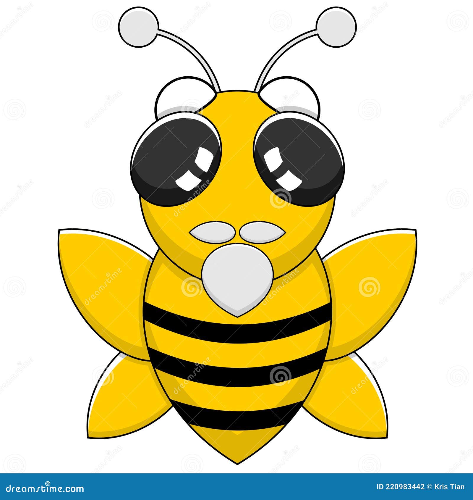 Simple old bee mascot stock vector. Illustration of wing - 220983442