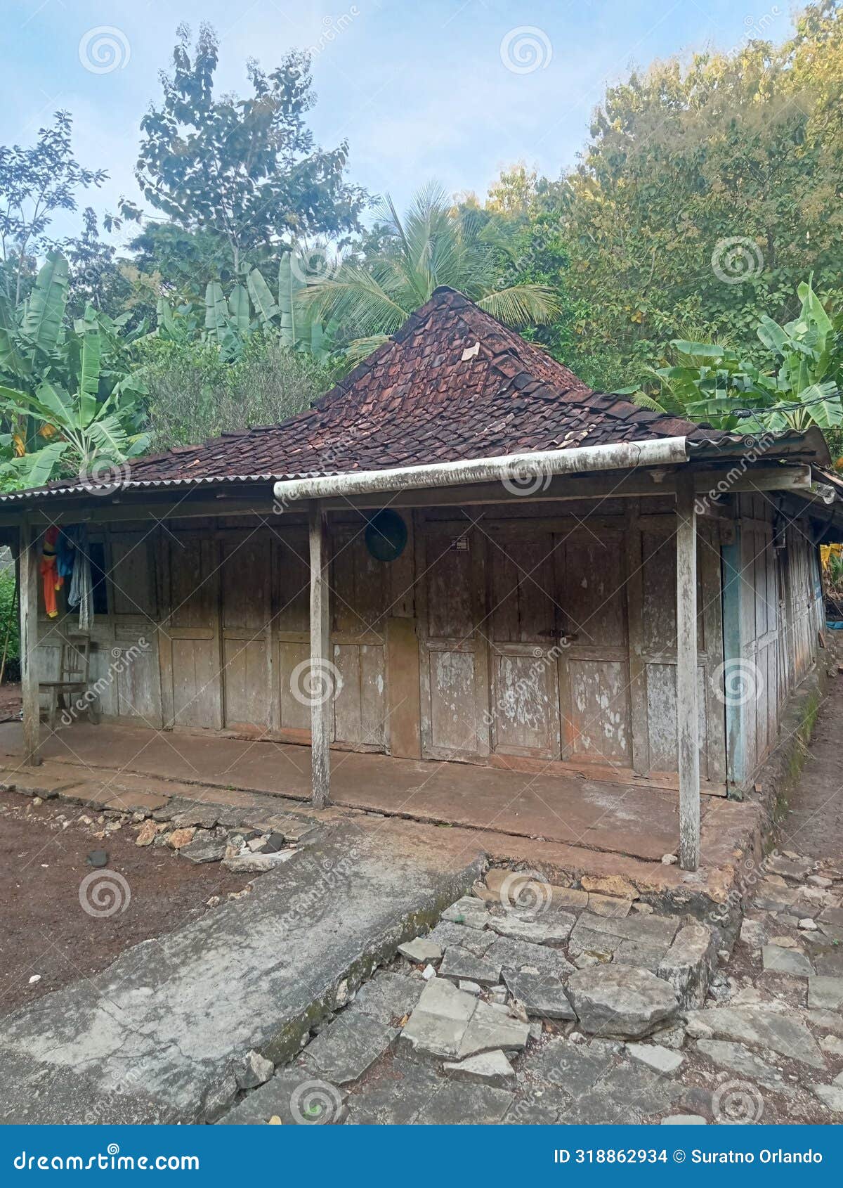 Simple old house. stock photo. Image of culture, farm - 318862934