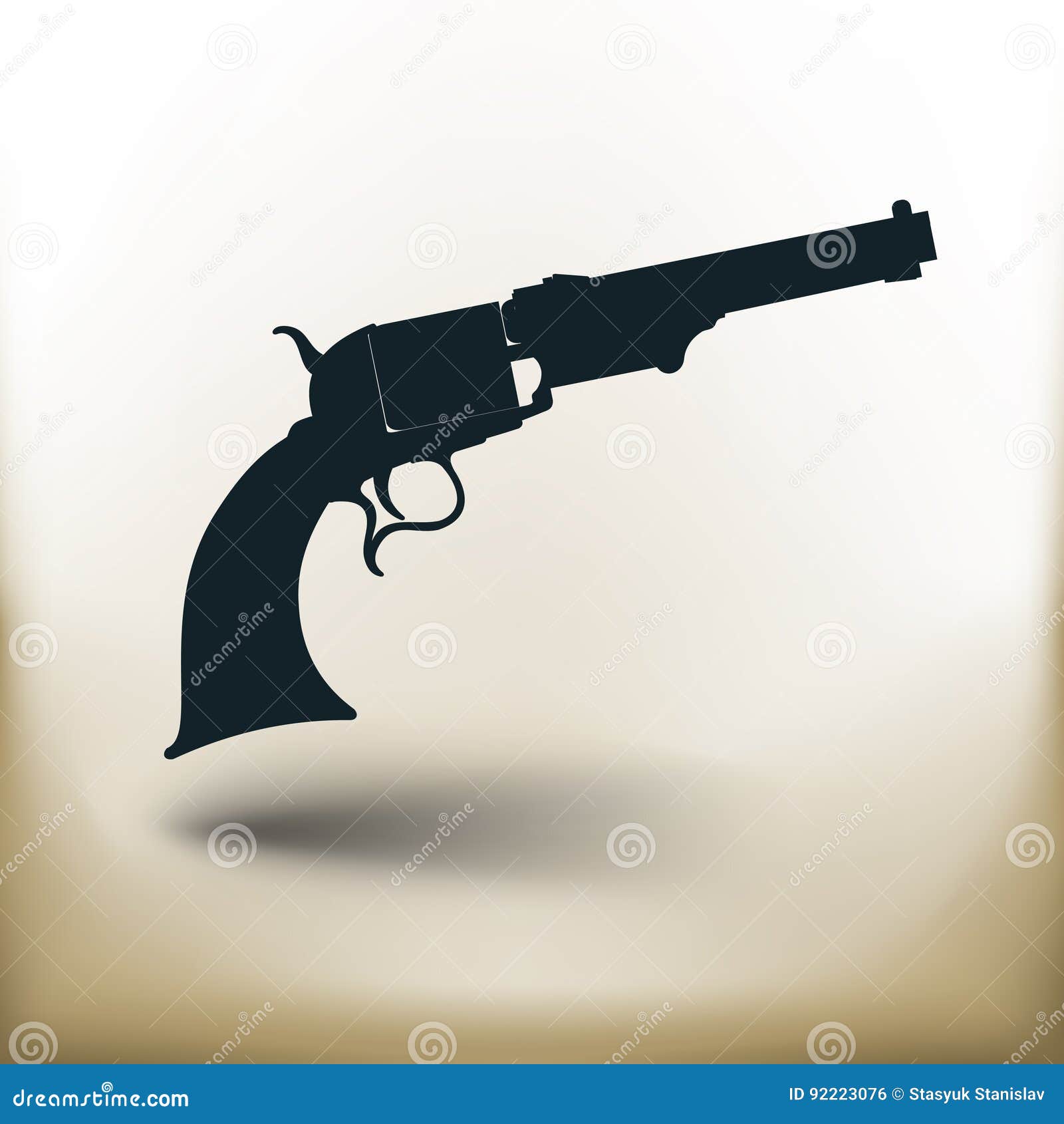 Simple Gun - Revolver Pistol Cartoon Vector | CartoonDealer.com #102033567