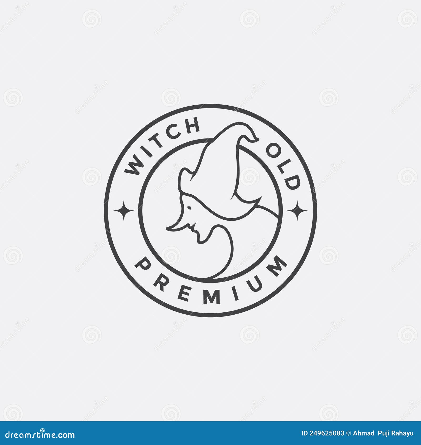 Simple Old Witch with Badge Logo Design Vector Graphic Symbol Icon ...