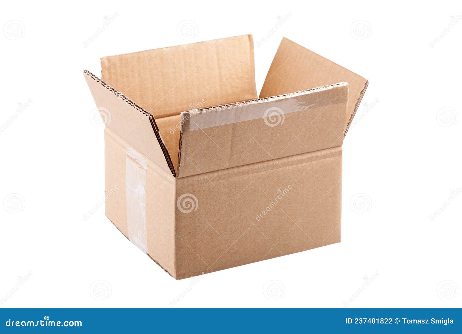 Simple One Single Brown Open Empty Cardboard Mystery Box, Carton Parcel ...