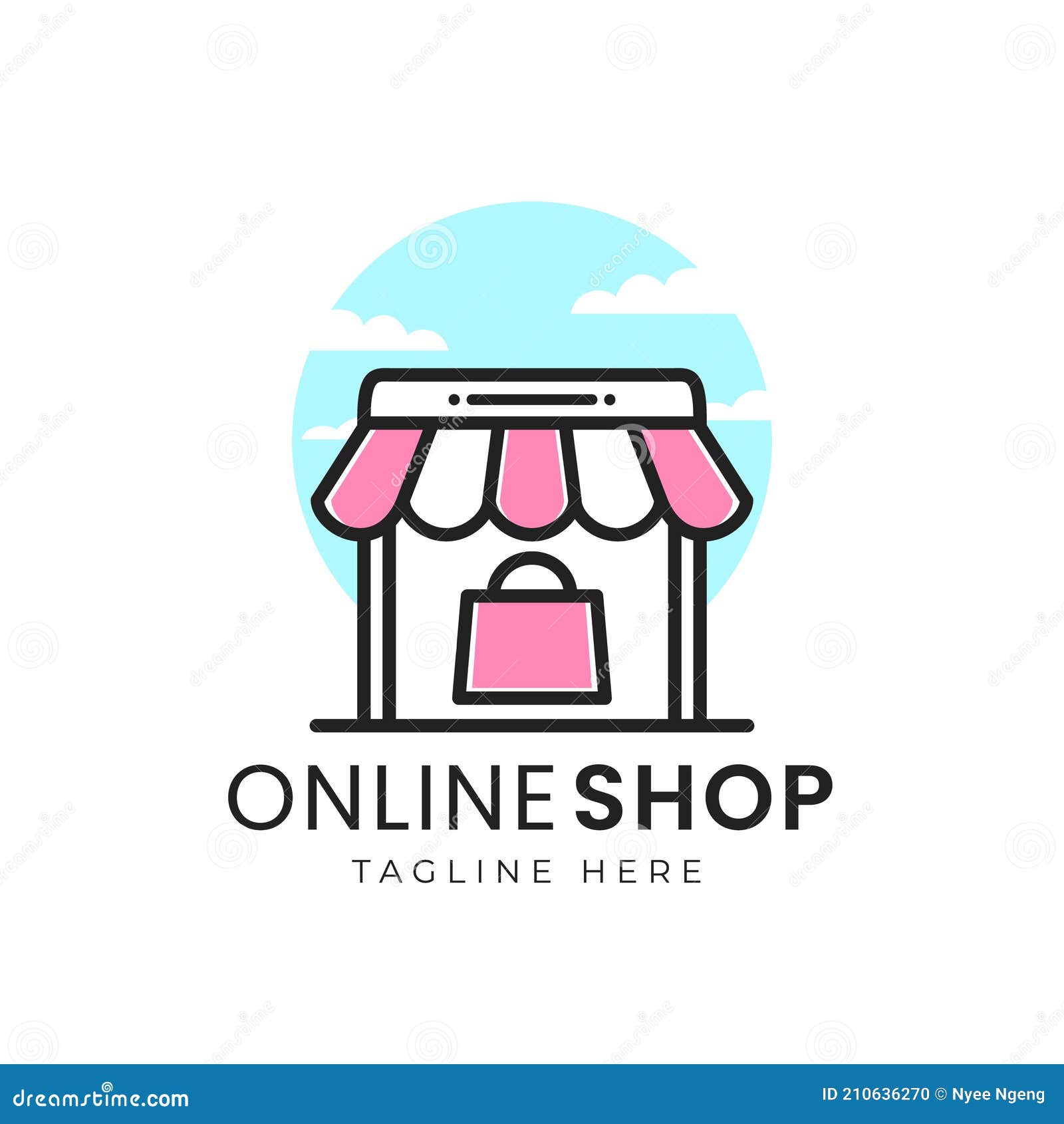 Simple Online Shop Logo Concept Stock Vector - Illustration of business ...