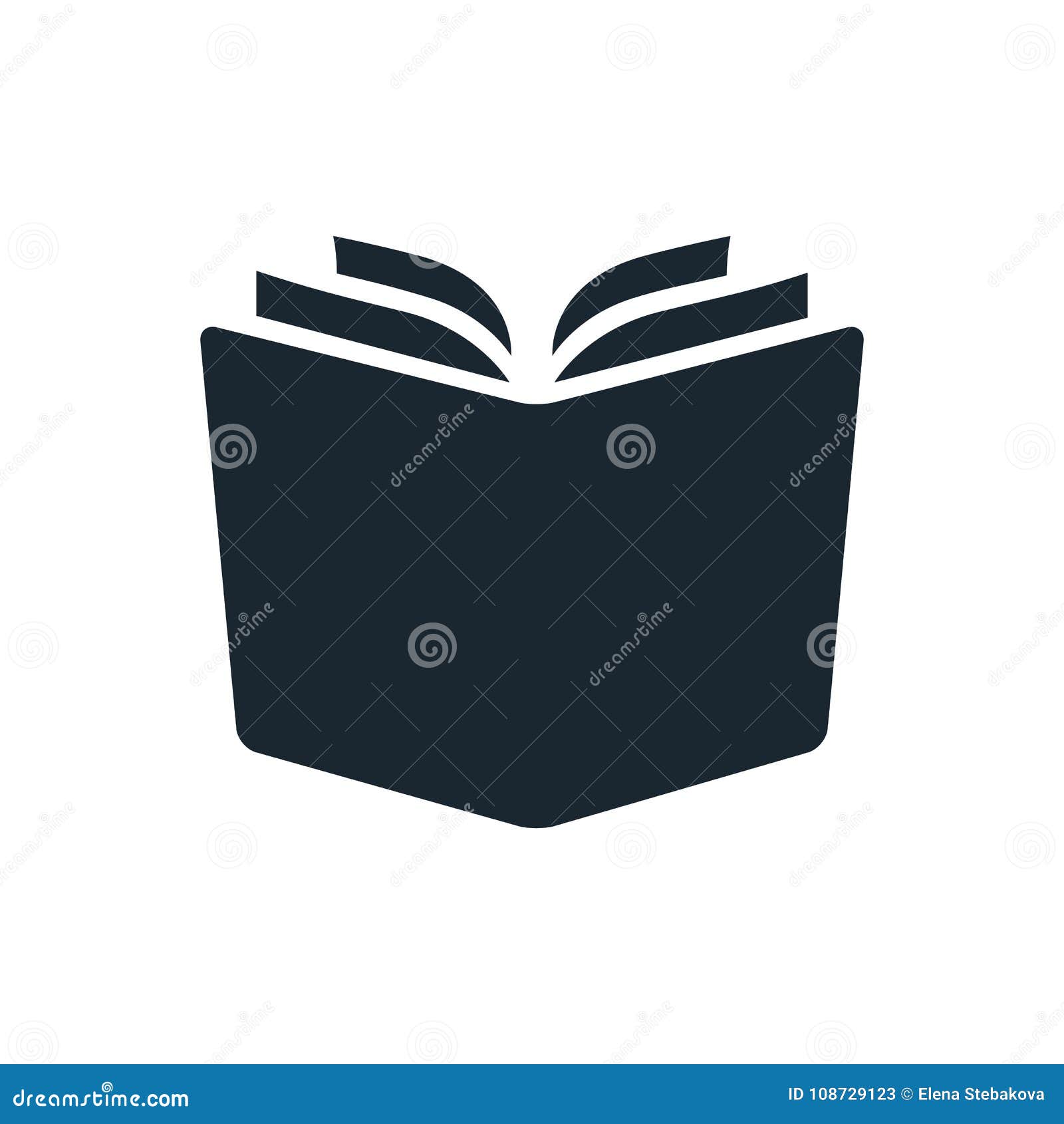 Simple Open Book Vector Icon. Single Color Design Element Isolated on ...