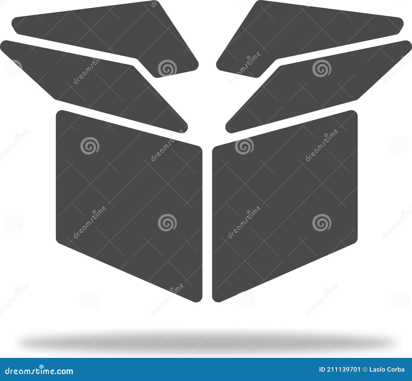 Simple Open Box Vector File Stock Illustration - Illustration of color ...