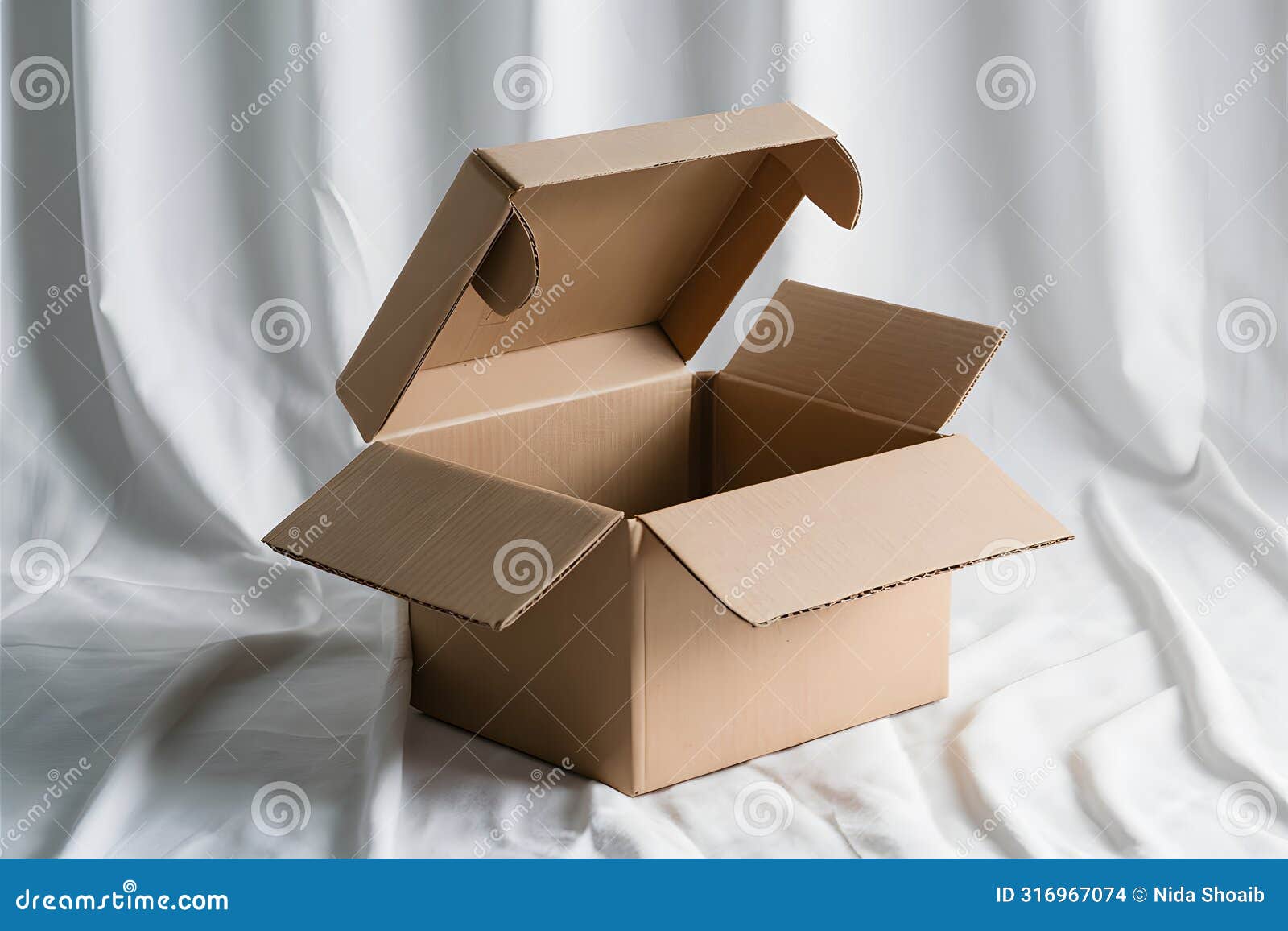 A Simple Open Cardboard Box With Light Brown Interior And Functional ...