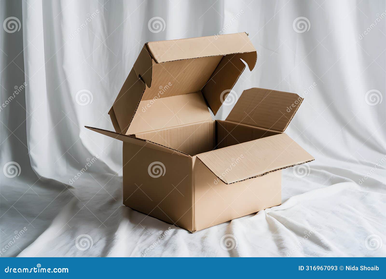 A Simple Open Cardboard Box With Light Brown Interior And Functional ...
