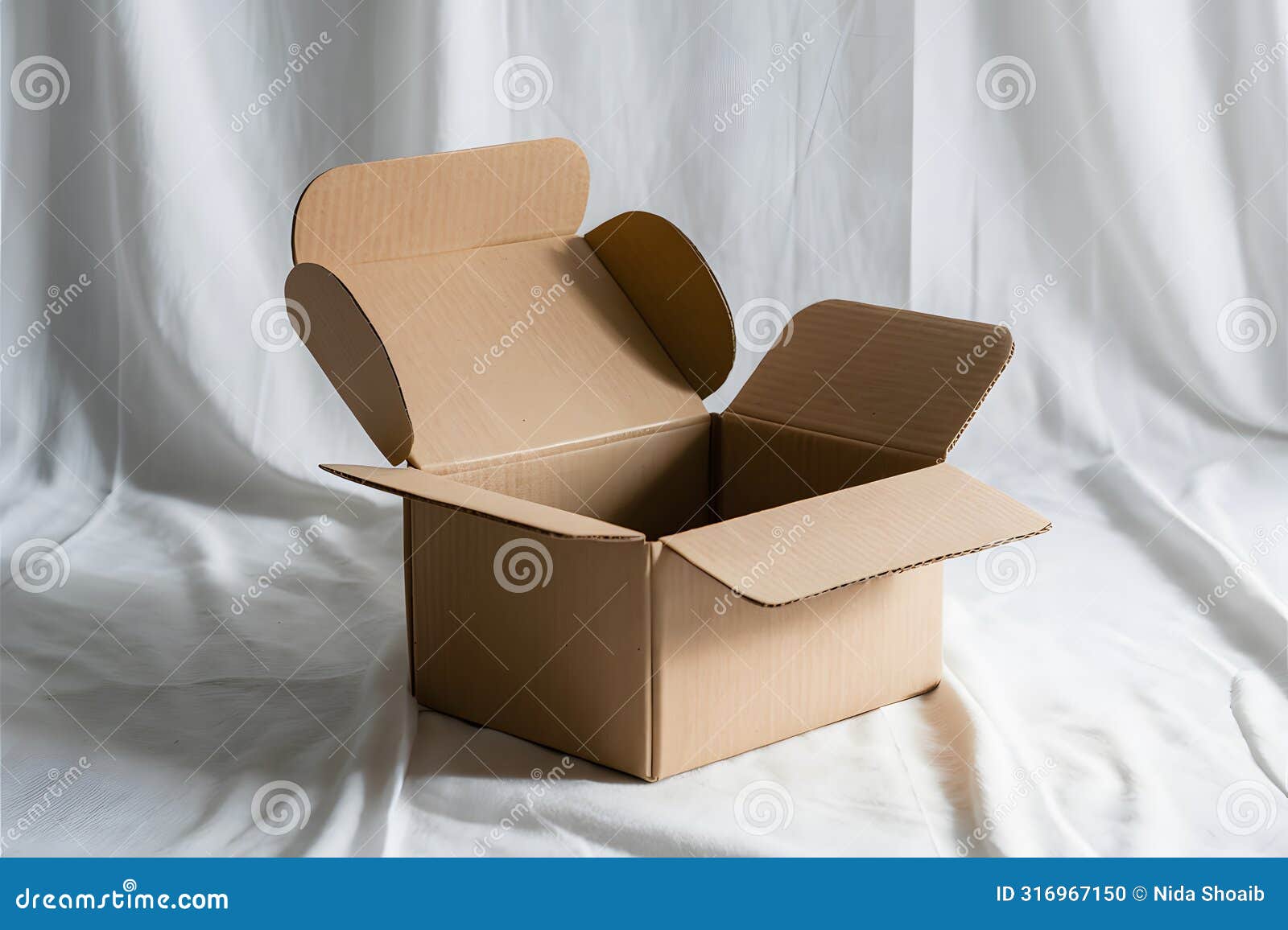 A Simple Open Cardboard Box With Light Brown Interior And Functional ...