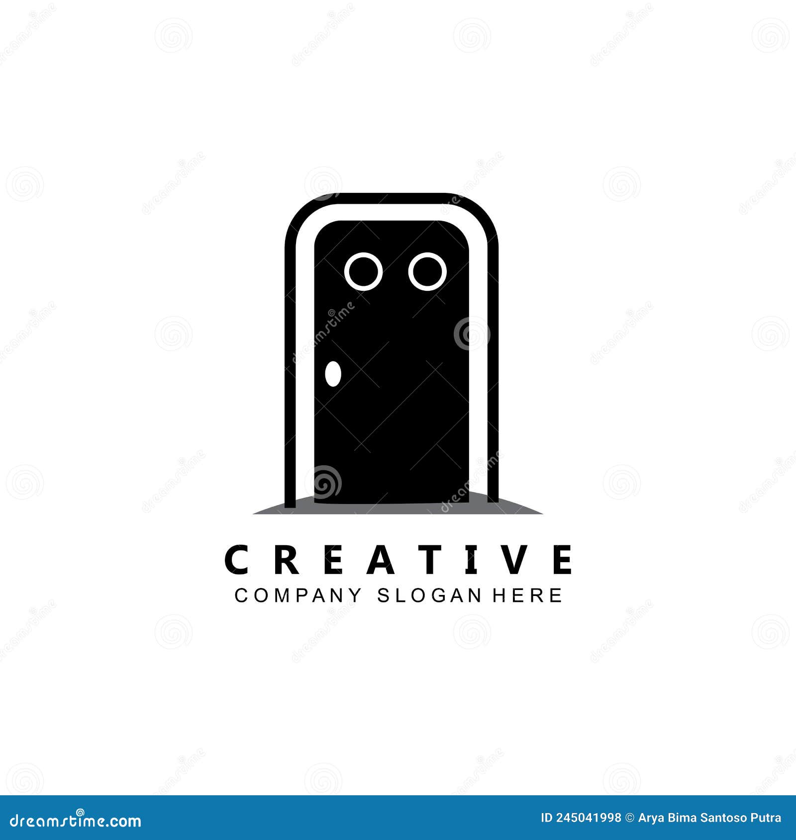 Simple Open Door Logo Vector Icon Symbol Stock Vector - Illustration of ...