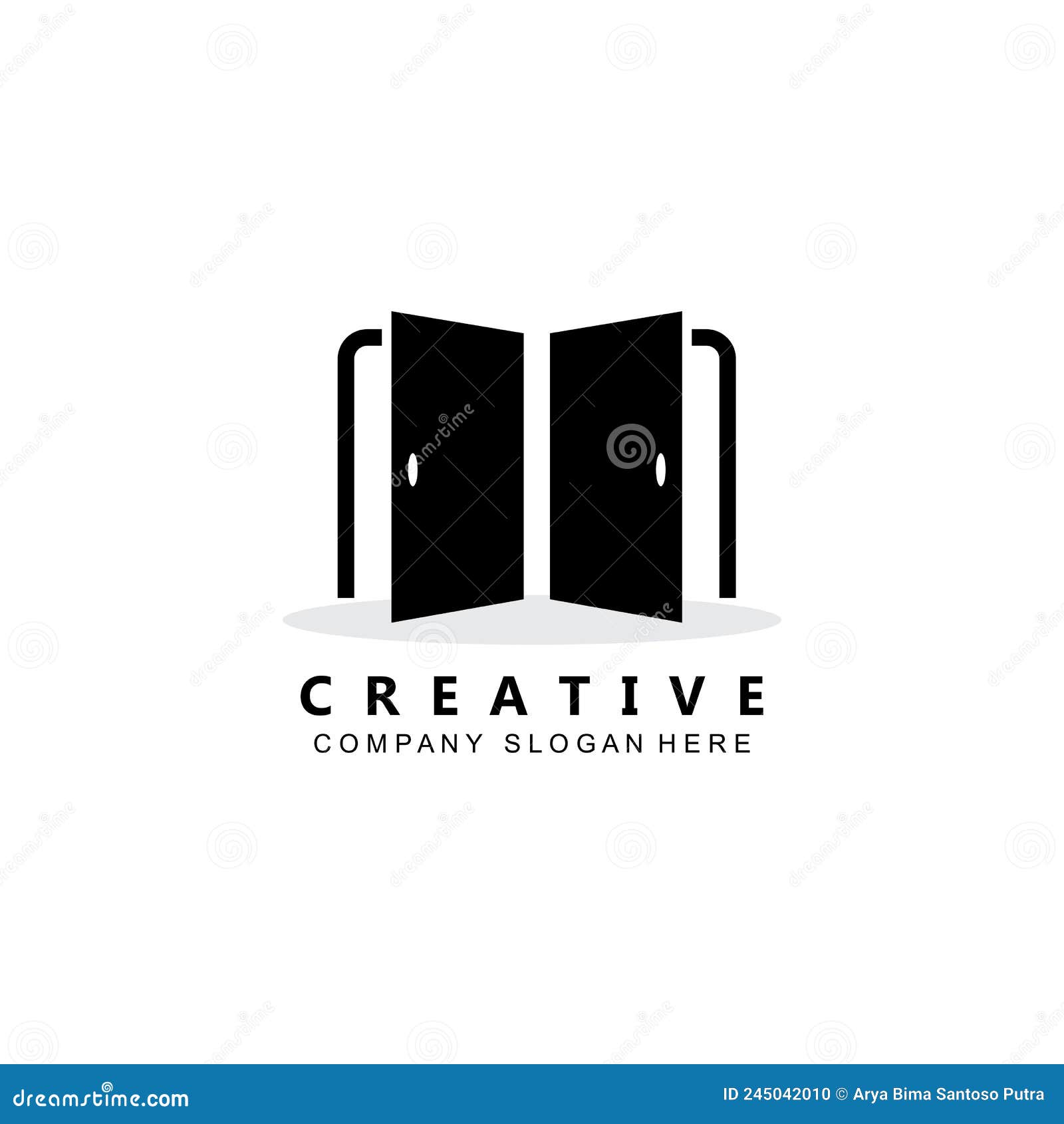 Simple Open Door Logo Vector Icon Symbol Stock Vector - Illustration of ...