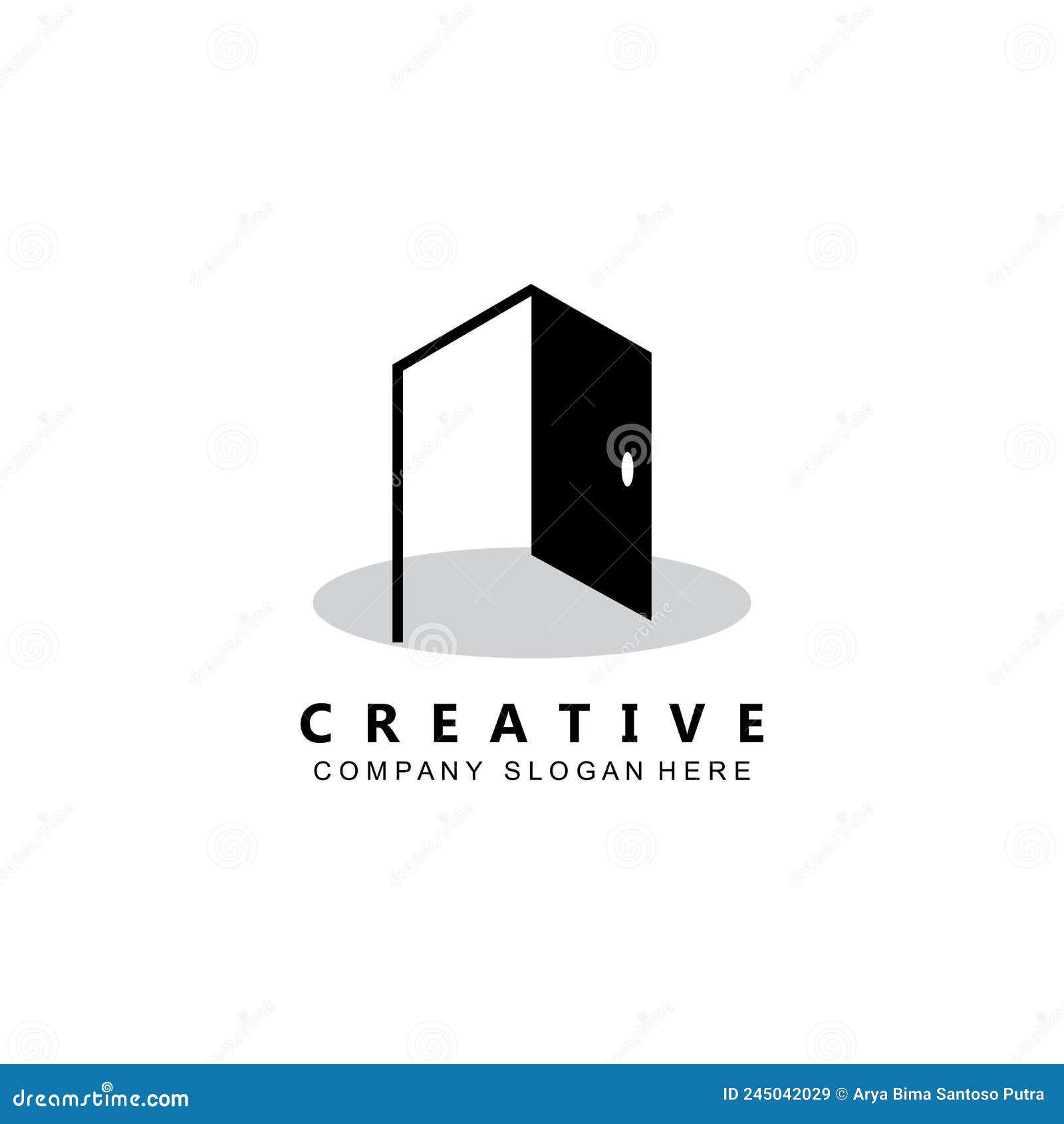 Simple Open Door Logo Vector Icon Symbol Stock Vector - Illustration of ...