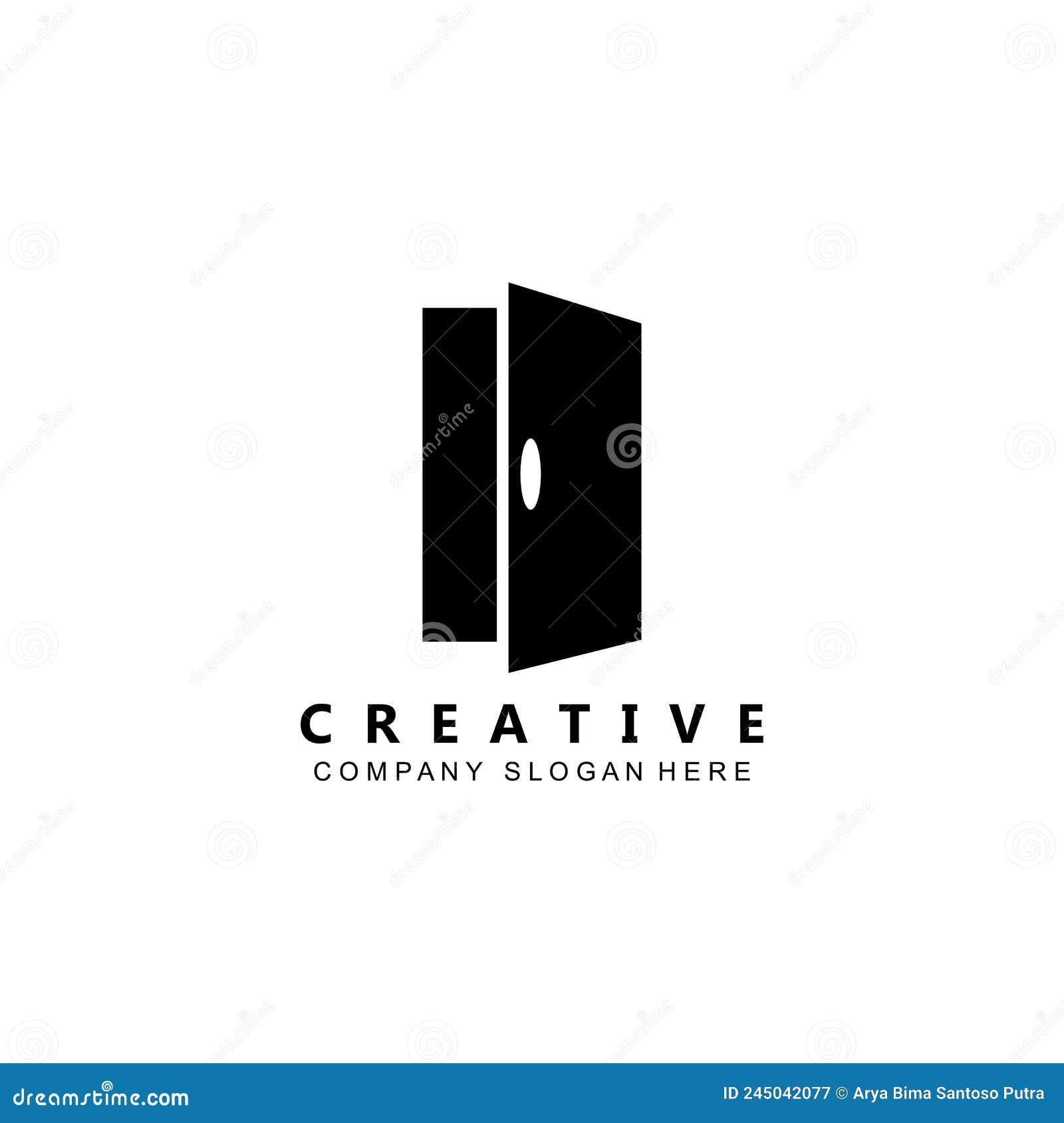 Simple Open Door Logo Vector Icon Symbol Stock Vector - Illustration of ...