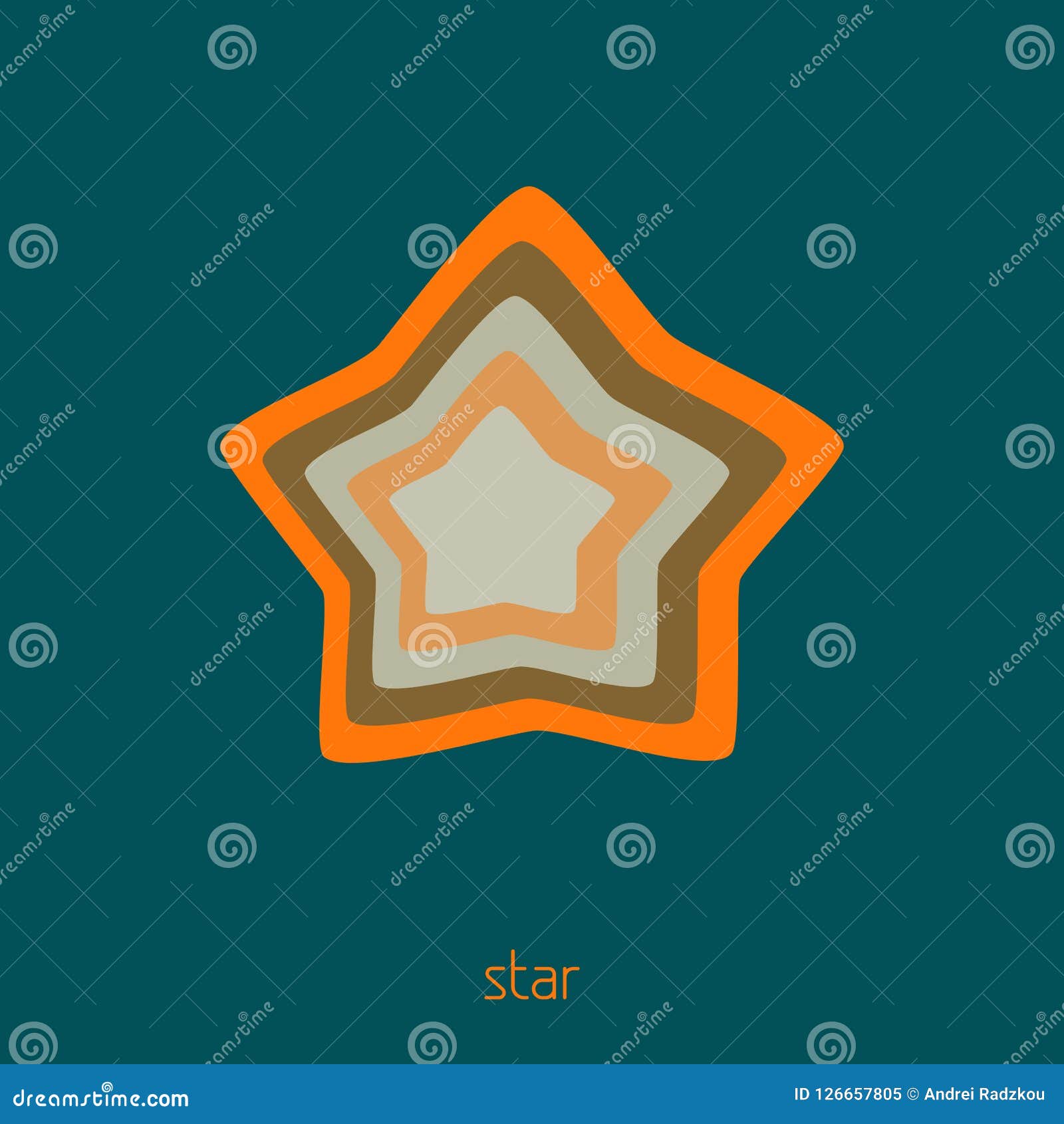 Simple Orange Cartoon Star. Vector Stock Vector - Illustration of ...