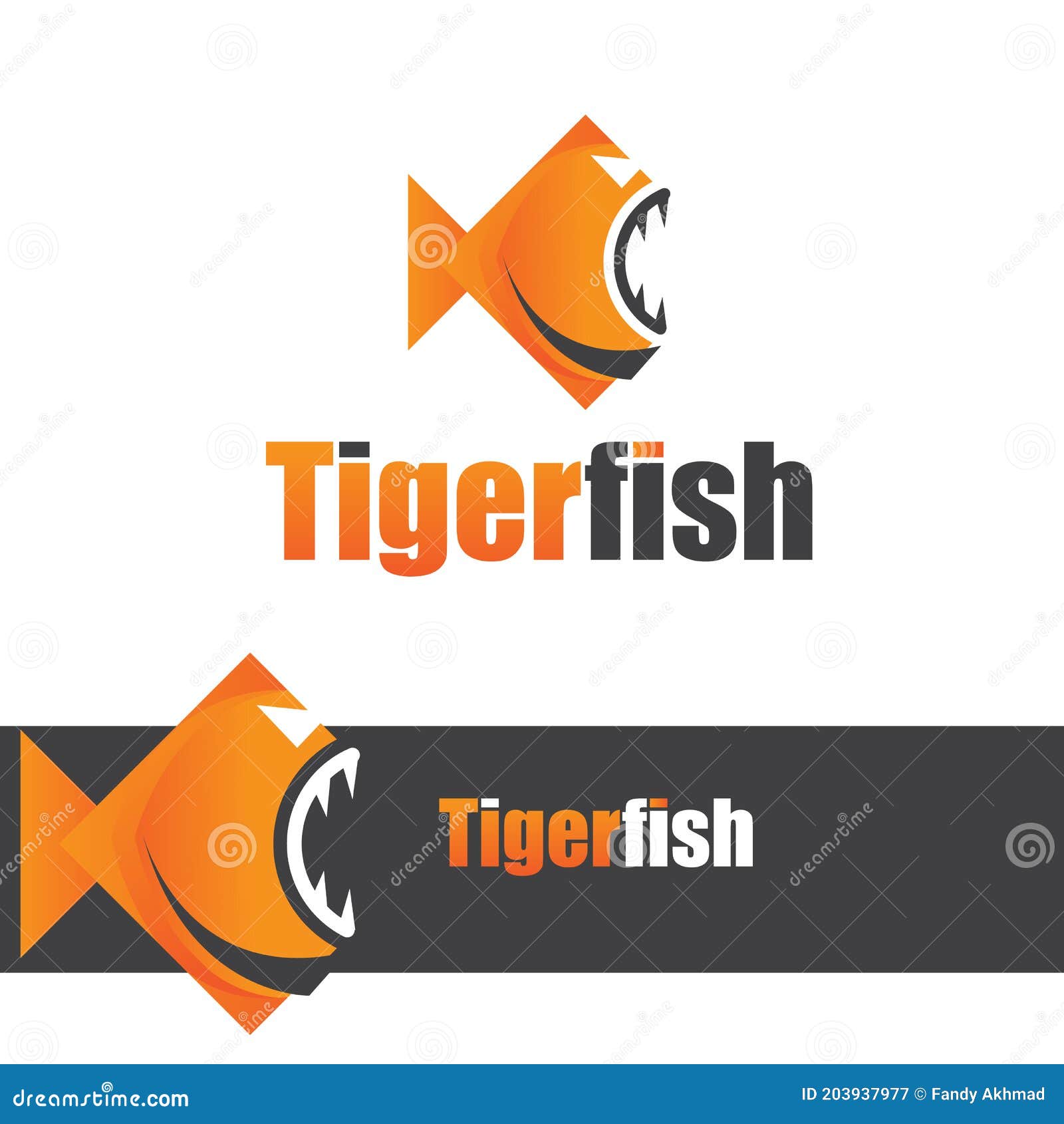 Simple Orange Fish Logo Design Vector Icon Isolated on White Background ...