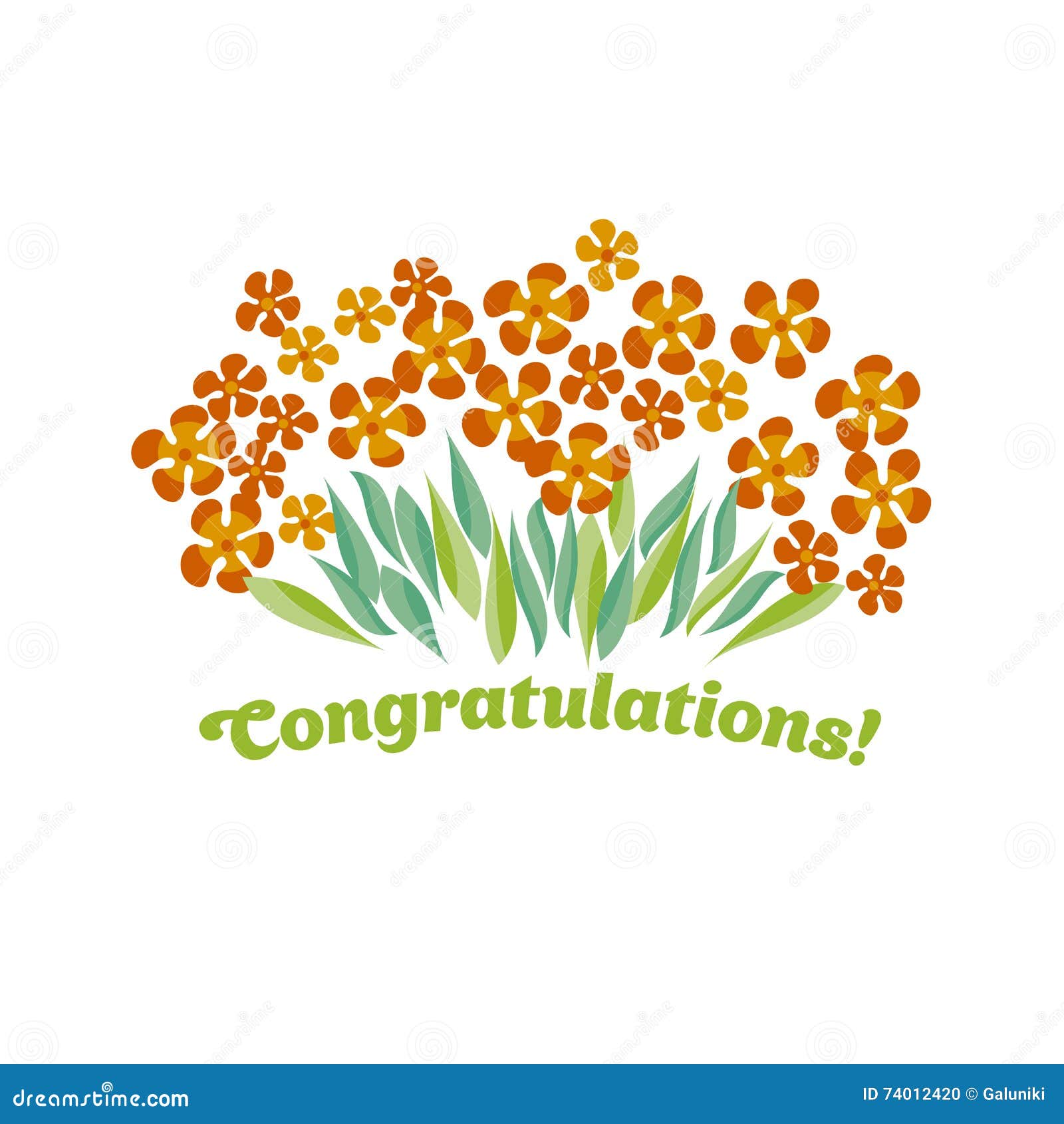 Simple Orange Flowers Header Template. Stock Illustration ...