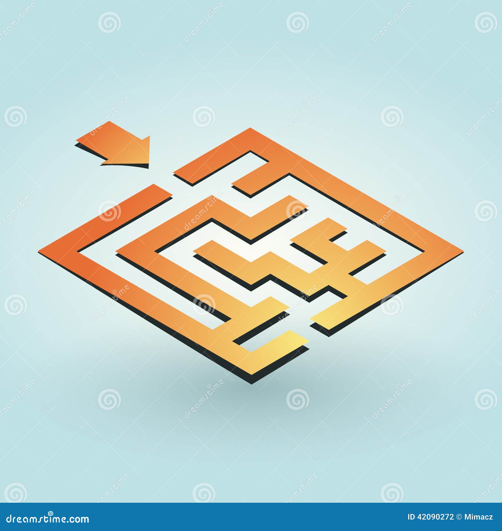 Simple orange maze stock vector. Illustration of clip - 42090272