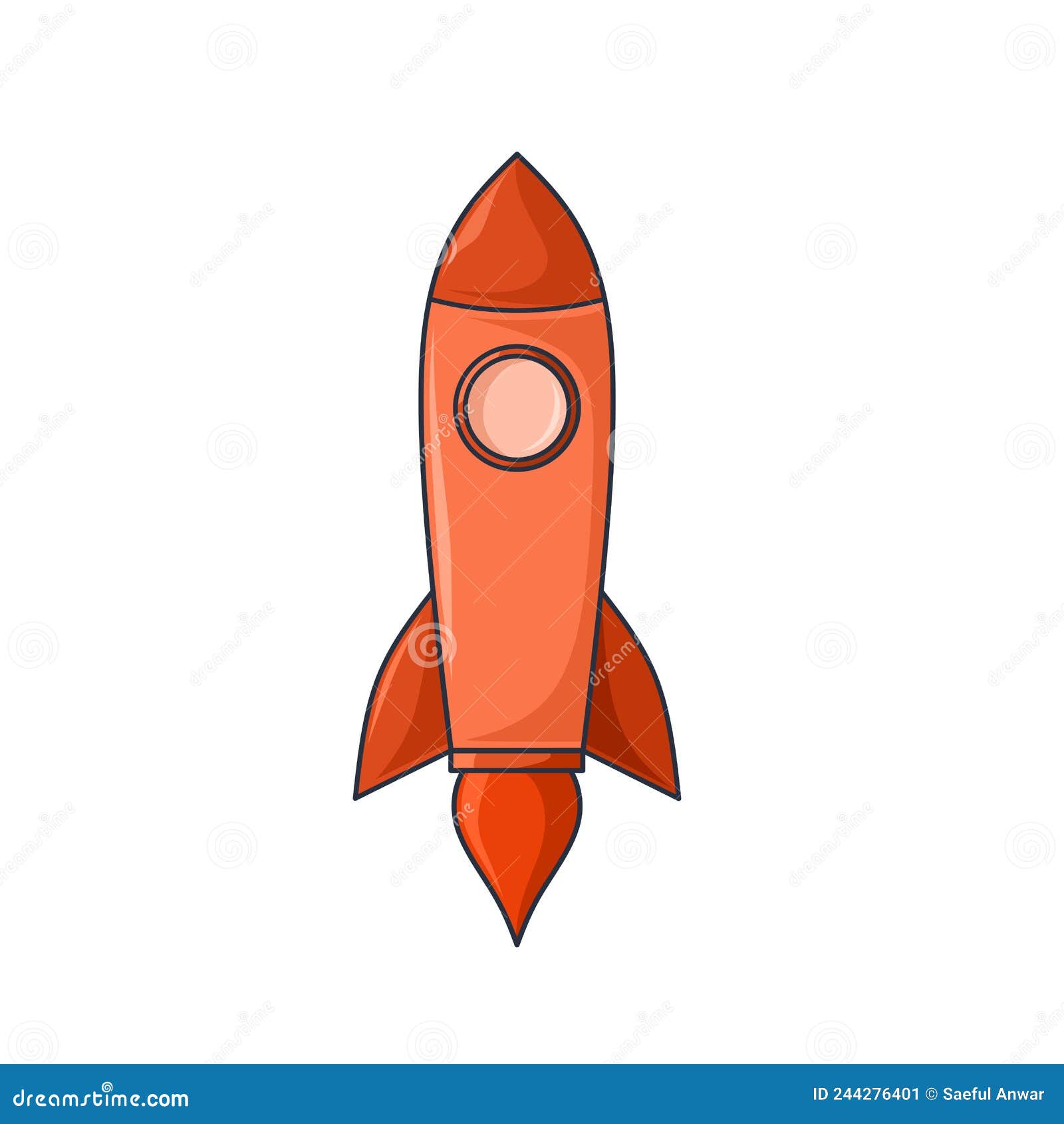 Simple Orange Rocket Vector Illustration Stock Illustration ...