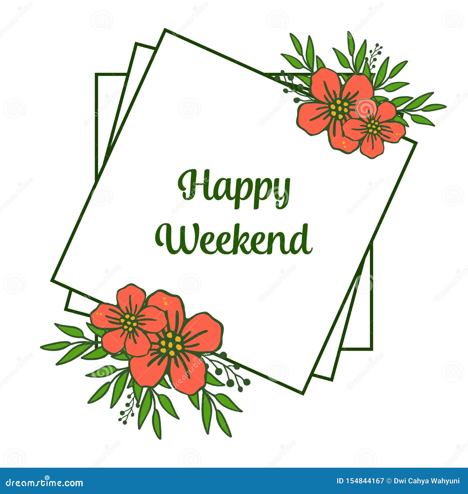 Simple Orange Wreath Frame, Isolated on White Background, for Greeting ...