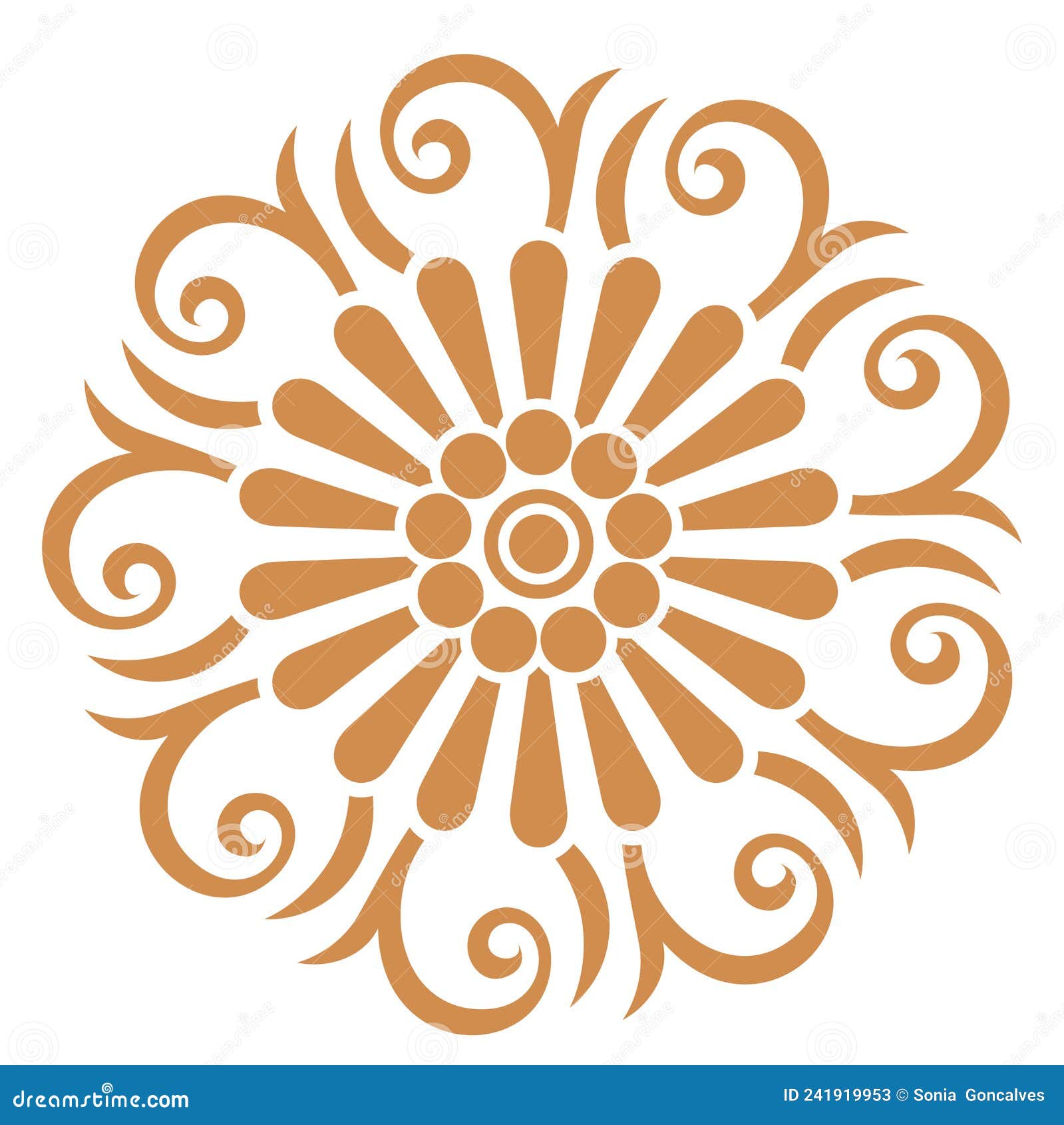 Simple Ornate Floral Design Element Stock Vector - Illustration of ...