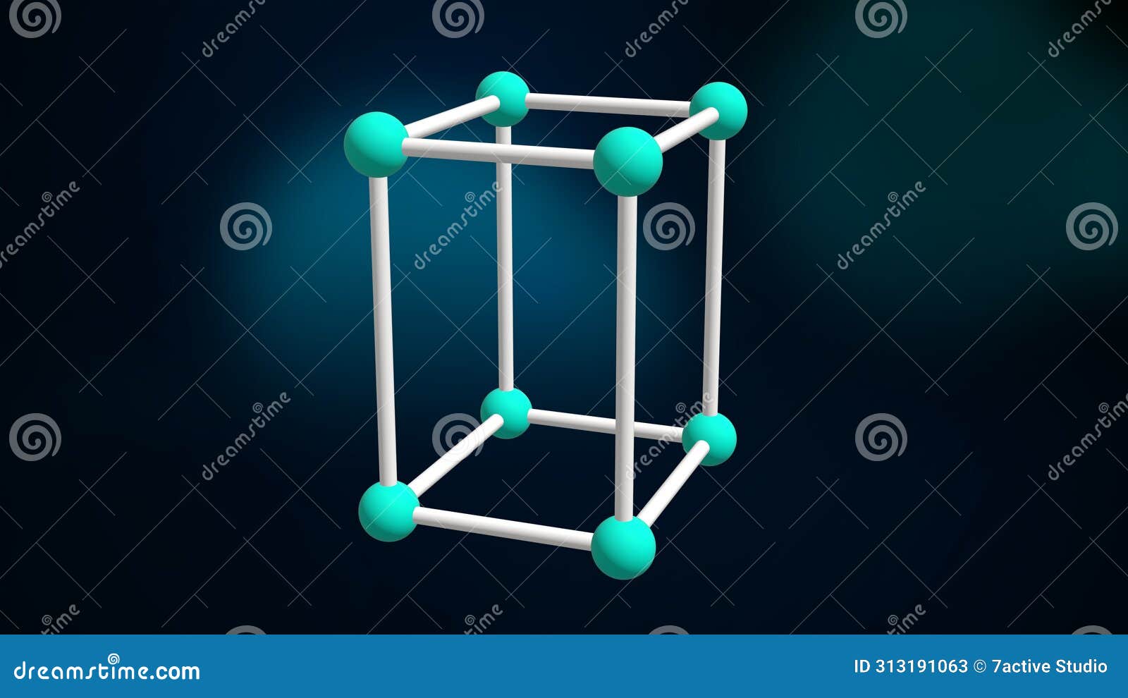Simple Orthorhombic Lattice 3d Illustration Stock Illustration ...