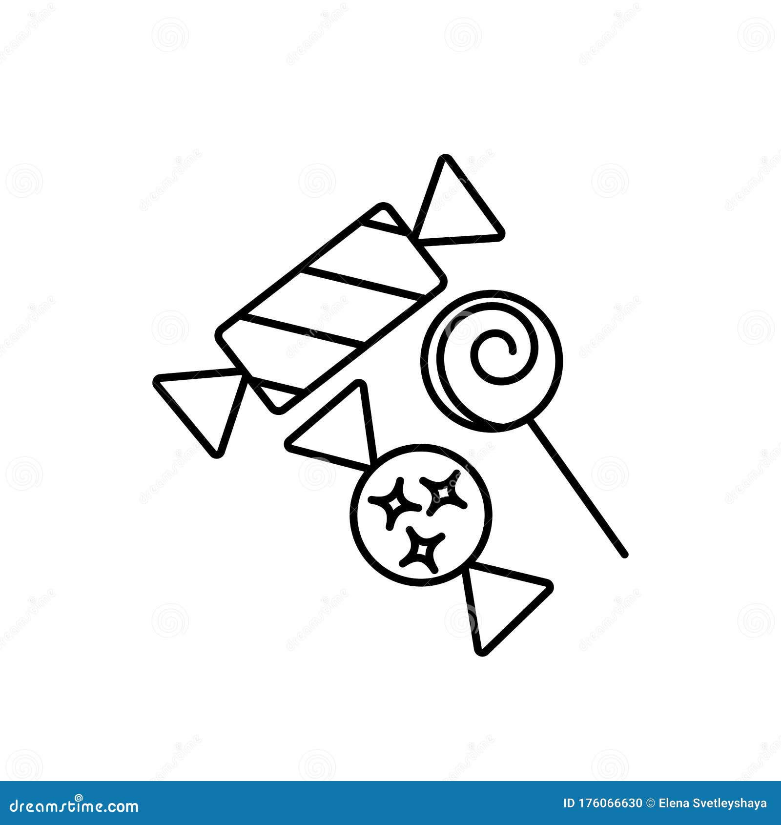 Simple Outline Candy Vector Icon Stock Vector - Illustration of ...