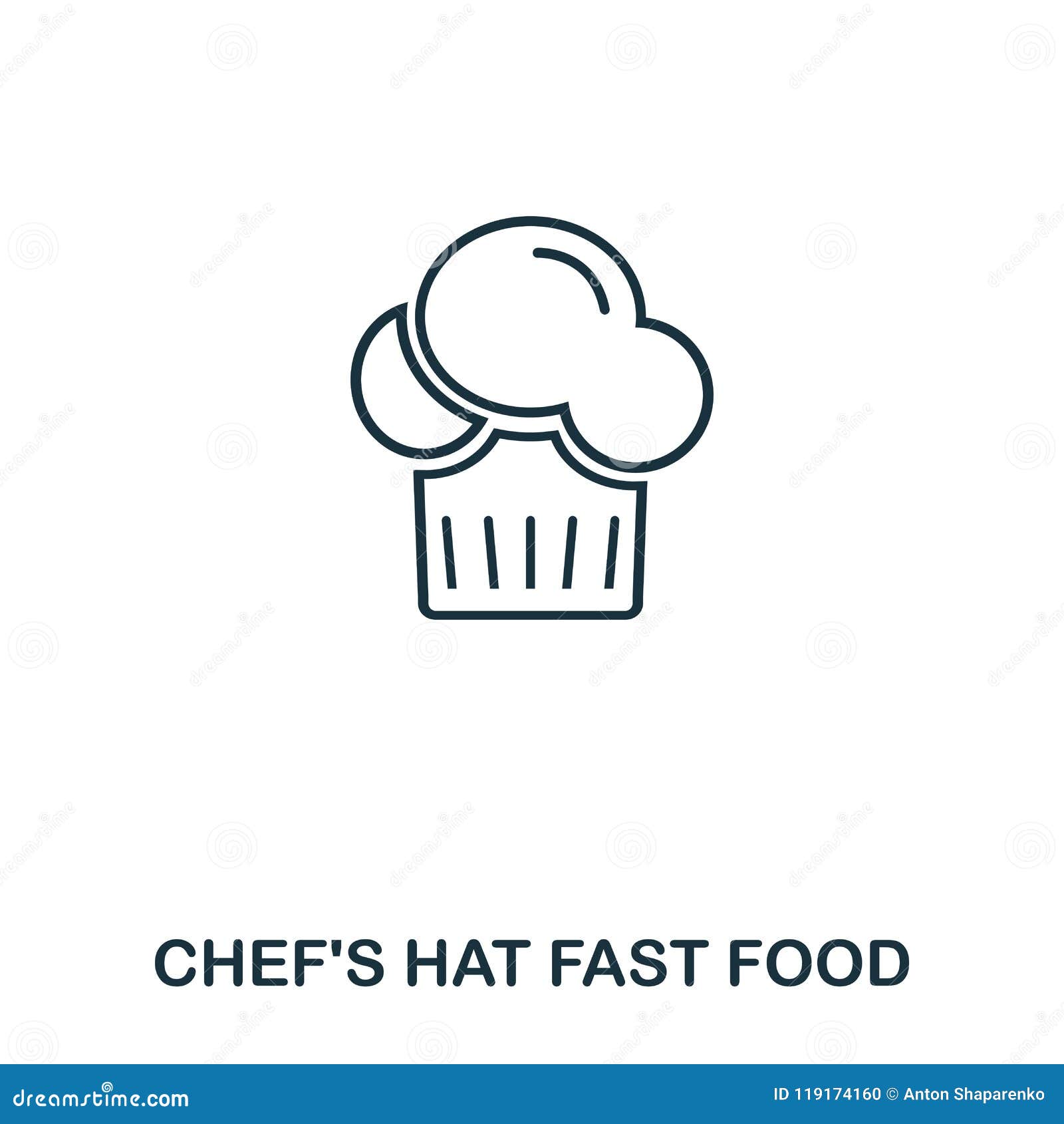 Simple Outline Chef Hat Icon. Pixel Perfect Linear Element Stock ...