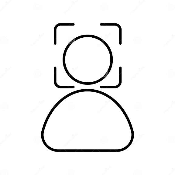 Simplified Icon Representing a Person with Focus Outline in a ...