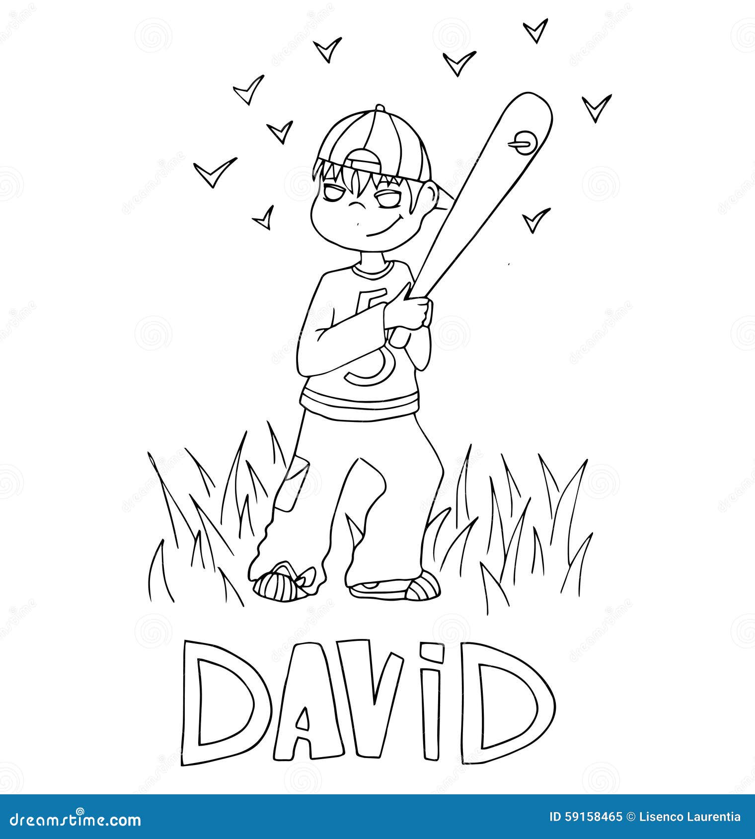 The Simple Outline Drawing for Coloring with the Image of Children of ...