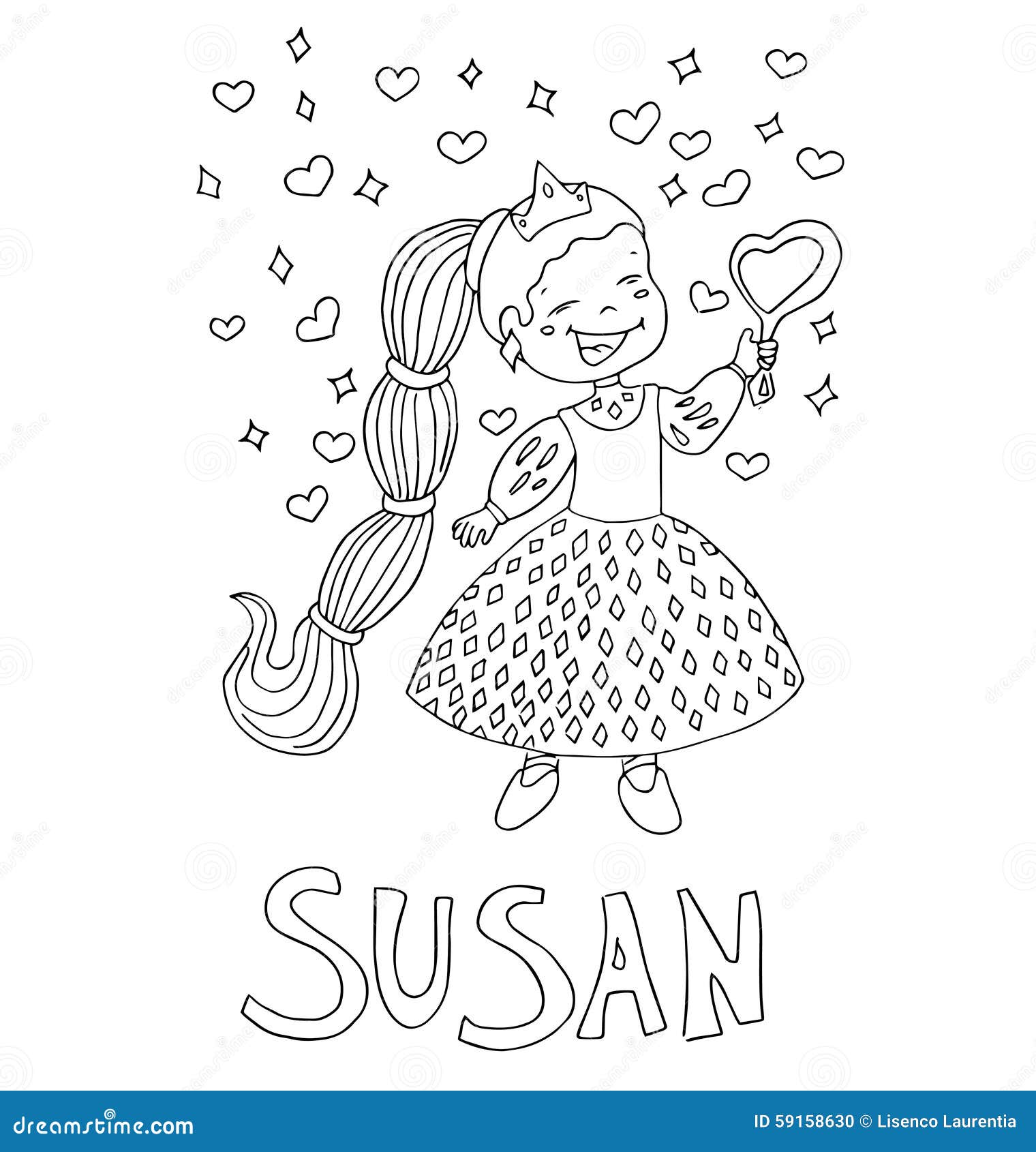 The Simple Outline Drawing for Coloring with the Image of Children of ...