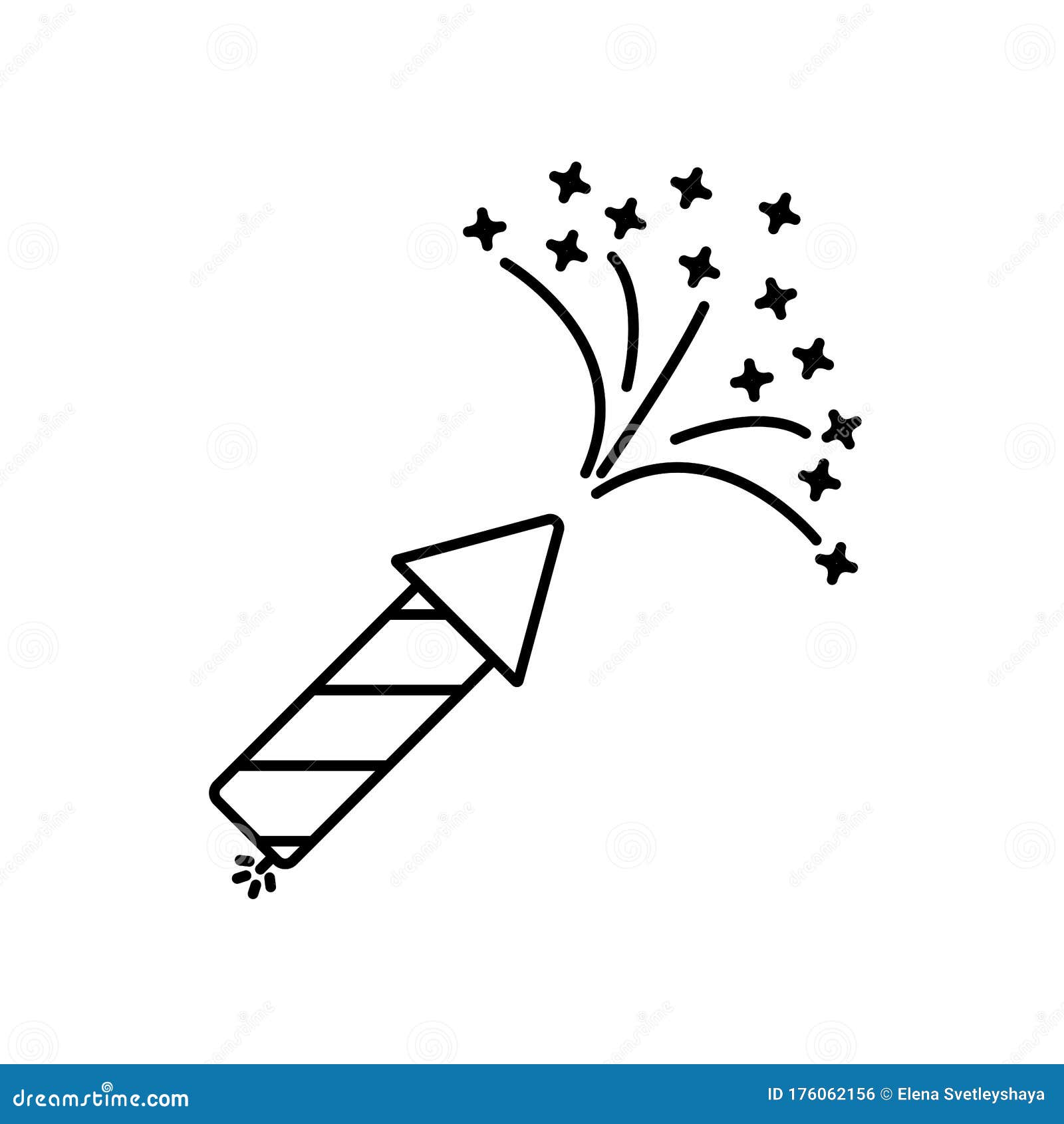 Outline Set Of Fireworks, Line Graph And Handout Line Icons For Web ...