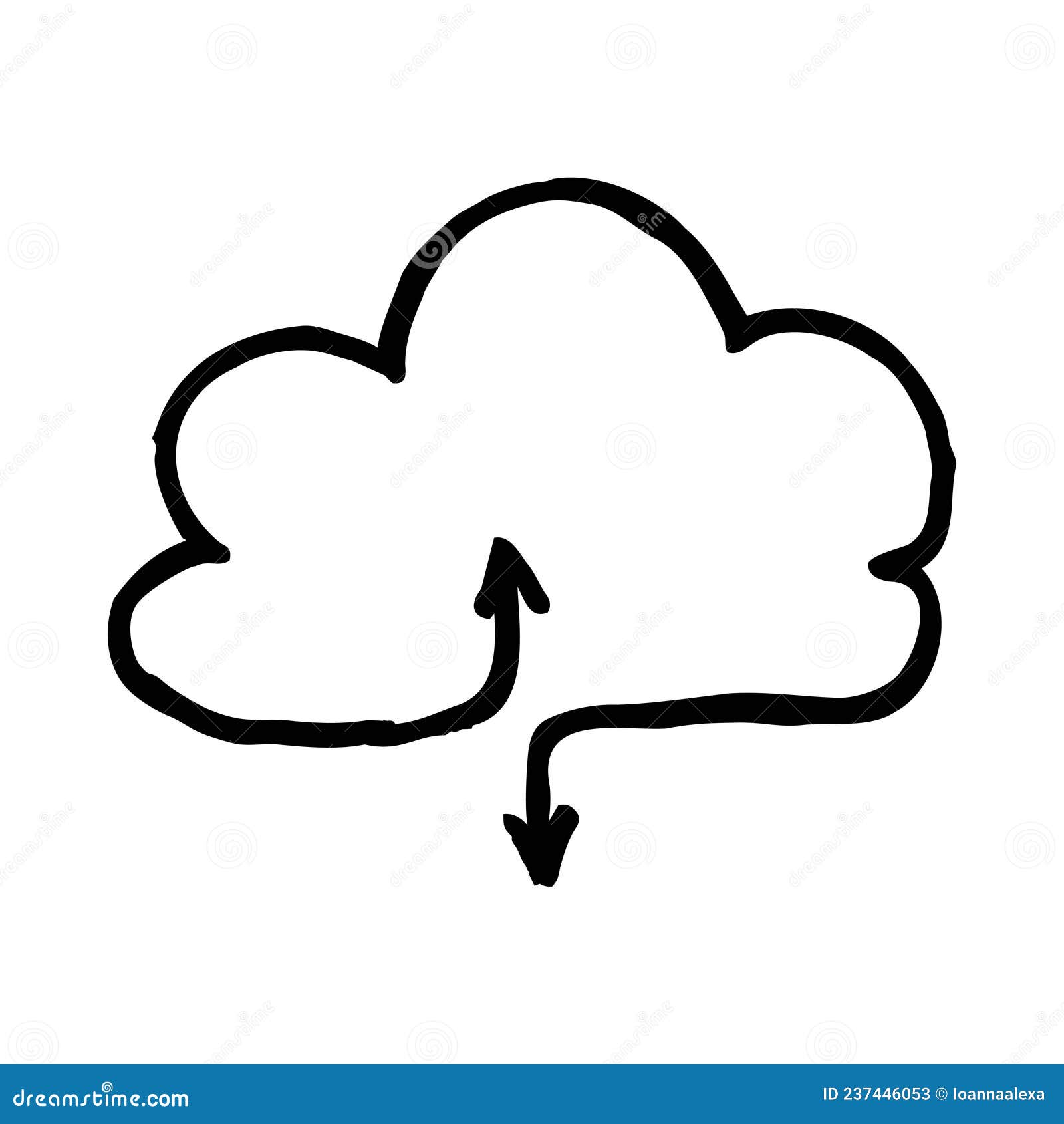 Simple Outline Hand Drawn Cloud Service Icon Stock Vector ...