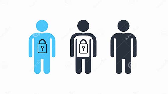 Three Generic Human Icon Outline Illustration for Design Projects Stock ...