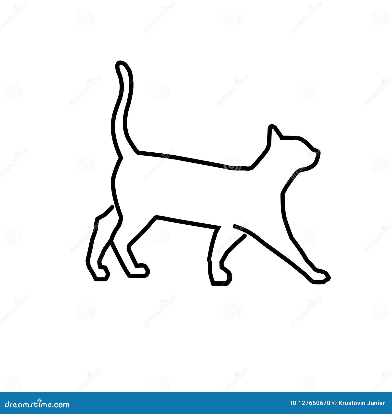 Simple Outline Illustration Cat Vector Stock Vector - Illustration of ...
