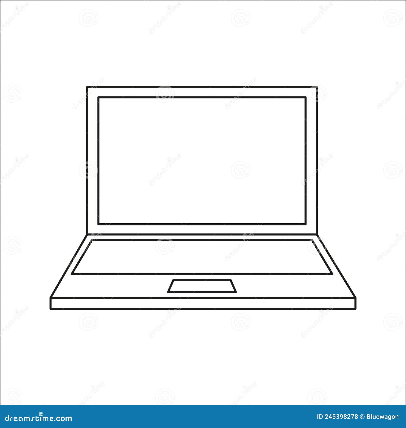 Simple Outline Laptop Icon Design Vector. Stock Vector - Illustration ...