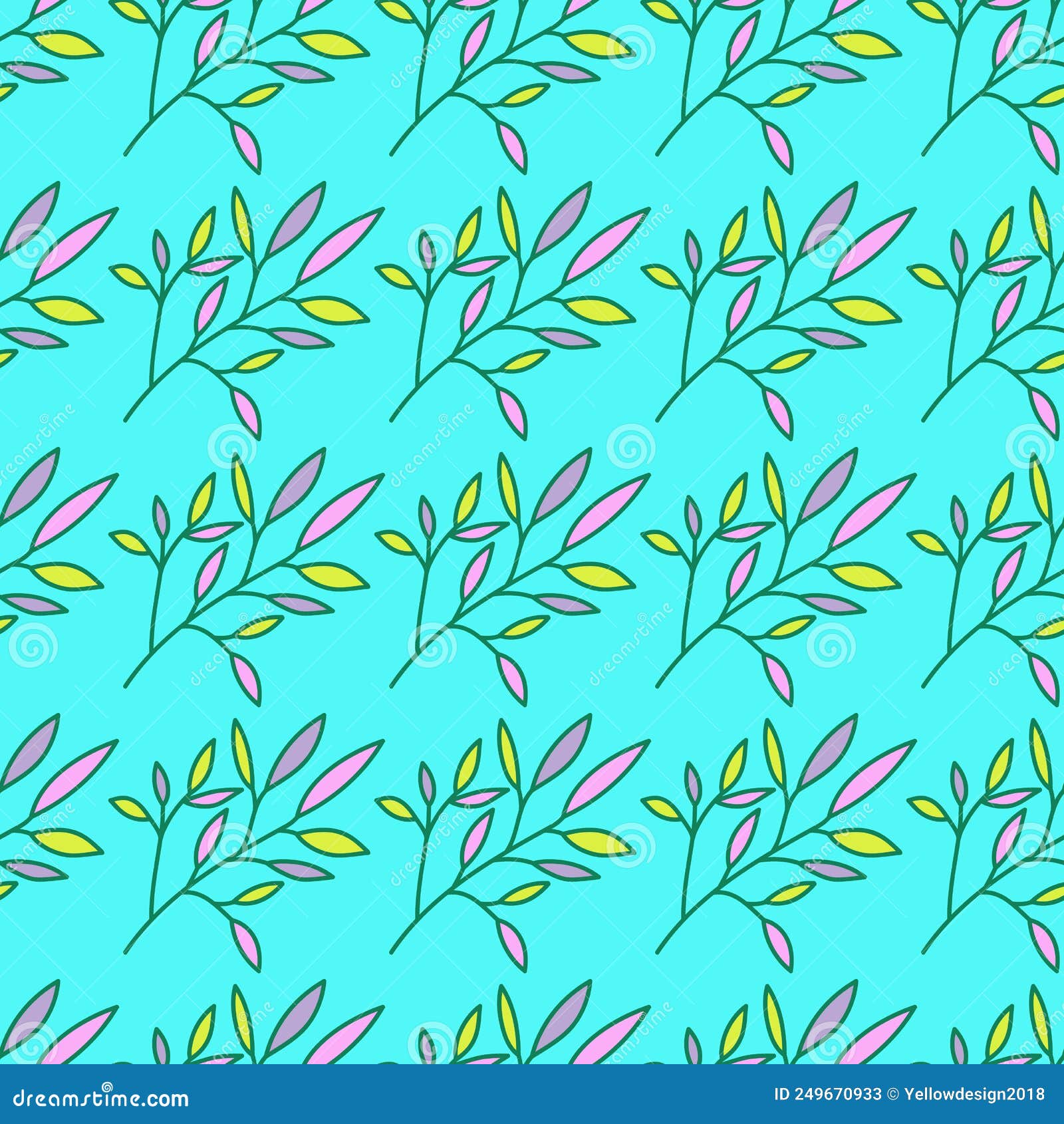 Simple Outline Leaves Seamless Pattern. Modern Leaf Wallpaper Stock ...
