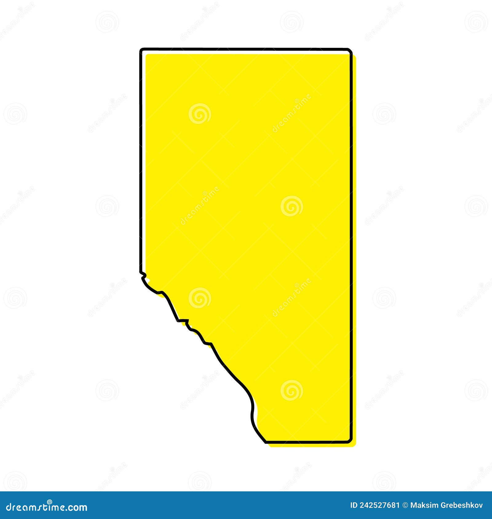 Simple Outline Map of Alberta is a Province of Canada. Stock Vector ...