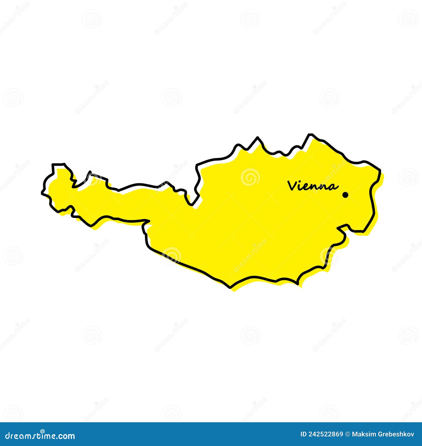 Simple Map Of Austria Vector Drawing. Isolated Outline. | CartoonDealer ...