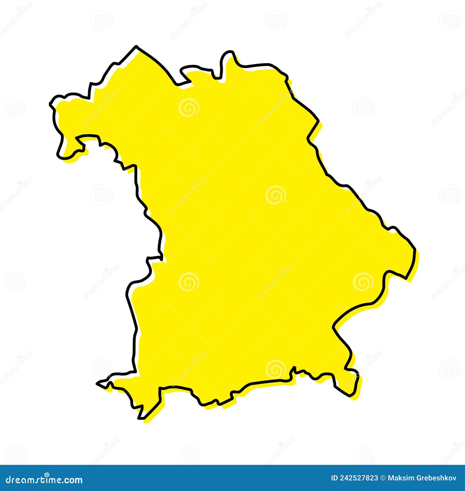 Simple Outline Map of Bavaria is a State of Germany. Stock Vector ...