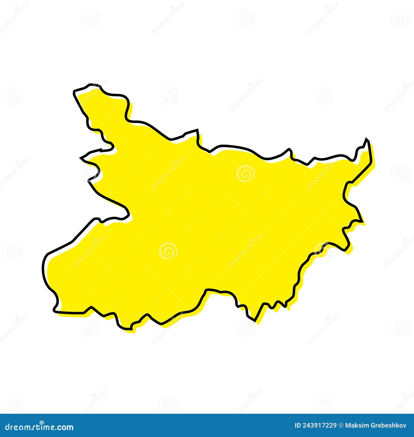 Simple Outline Map of Bihar is a State of India. Stock Vector ...