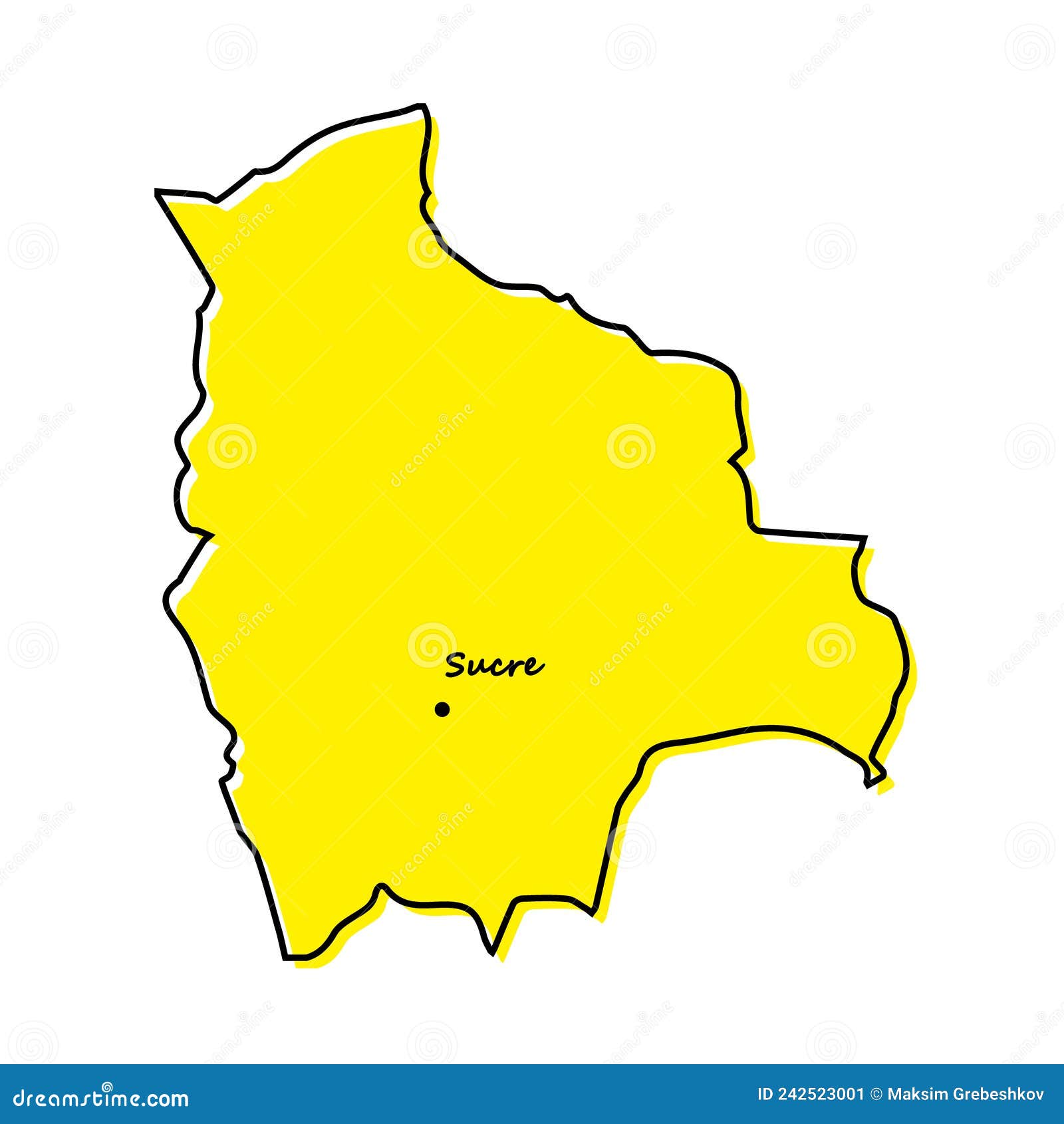 Bolivia - Stylized Outline Map In Colors Of The Flag Cartoon Vector ...