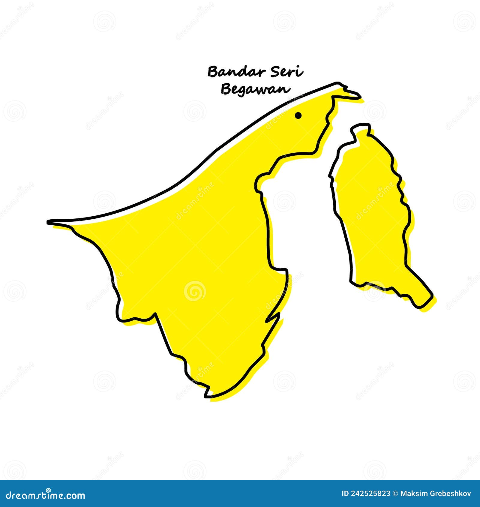Brunei Map With Location Pointer Marks. Cartoon Vector | CartoonDealer ...