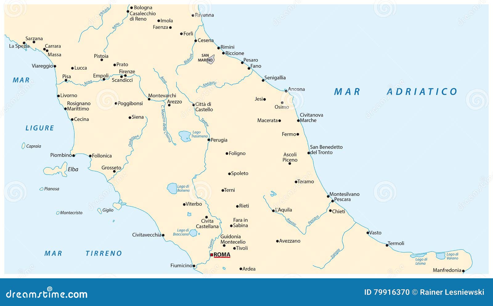 Administrative Map Of The Ligurian Capital Genoa With Flag Italy ...