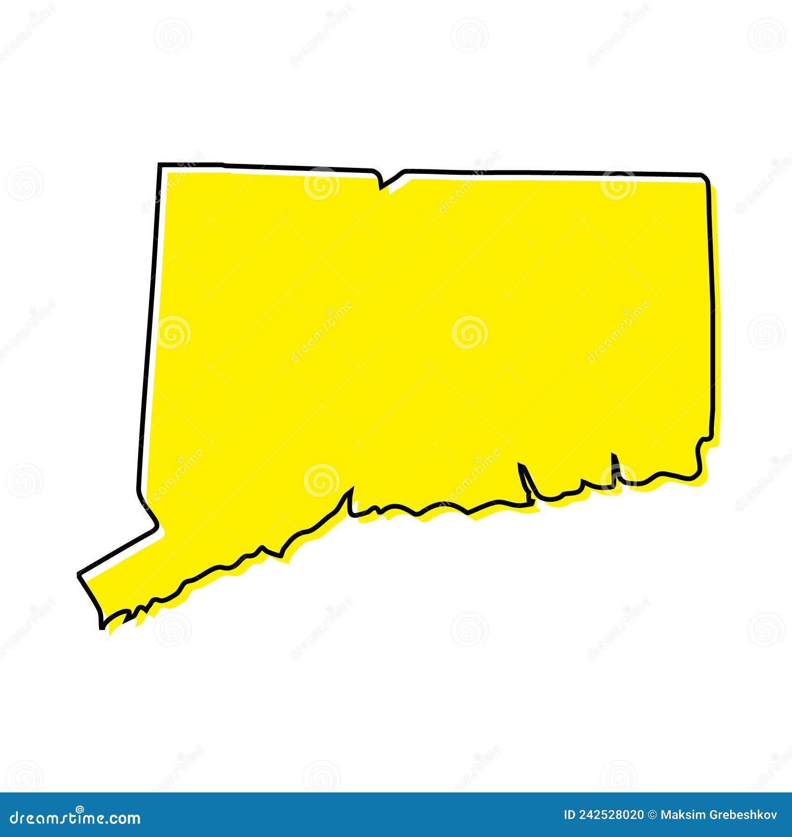 Simple Outline Map of Connecticut is a State of United States. S Stock ...