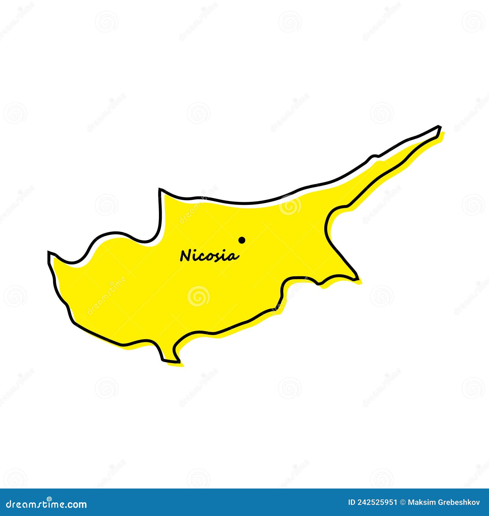 Illustrated Map Of Cyprus With Symbols And Landmarks. Cartoon Vector ...